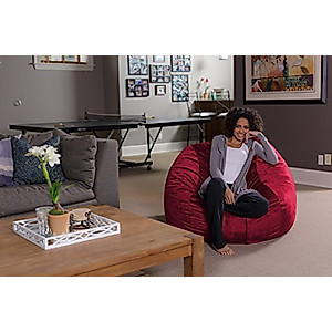 Sofa Sack Bean Bag Chair - Plush, Ultra Soft - Memory Foam Bean Bag Chair with Microsuede Cover - Stuffed Foam Filled Furniture and Accessories for Dorm Room 4 Feet - Cinnabar