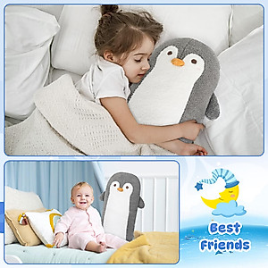 Leokawin Long Penguin Plush Body Pillow, Cute Cartoon Penguin Stuffed Animals Doll, Soft Long Penguin Plush Toys, Kawaii Stuffed Penguin Plushie Throw Pillow Gift for Kids Boys Girls