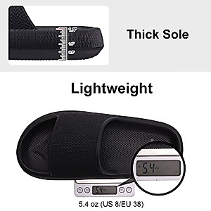 Evshine Pillow Sandals Slides for Women Men Squishy Platform Shower Shoes