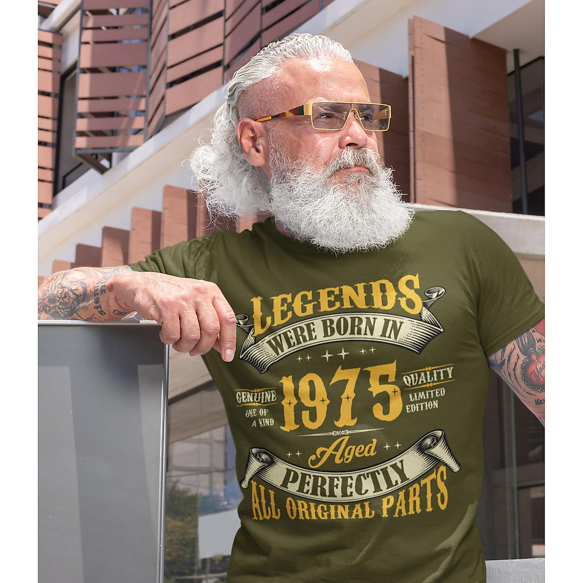 50th Birthday Shirt for Men, Legends were Born in 1975, Vintage 50 Years Old Tee T Shirt Black Large