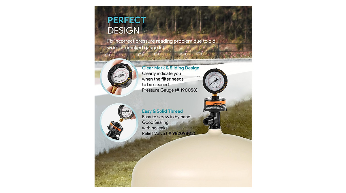 98209800 High Flow Manual Air Relief Valve w/Pressure Gauge Replacement ...