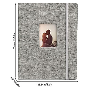 Photo Album, Mini Large Capacity Delicate Lightweight Photo Album for Ticket (Grey)
