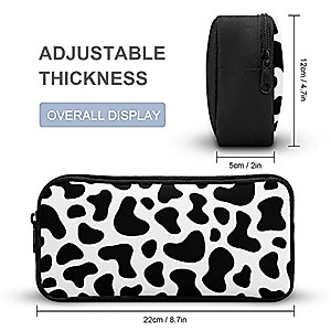 Cow Skin Animal Spots Pencil Case Makeup Bag Big Capacity Pouch Organizer for Office College