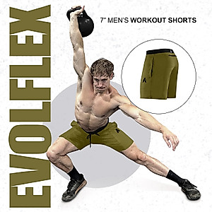 Anthem Athletics Evolflex Gym Shorts Men - 5 Inch 7 Inch 9 Inch Inseam - Men's Shorts Athletic Running Shorts Mens Athletic Shorts Workout Shorts Men Exercise Sports Shorts - Defender Green - Medium