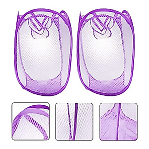 GANAZONO Laundry Hamper Laundry Basket 2pcs Mesh Portable Collapsible for Storage Folding - Up Clothes s for Kids Room College Dorm or Travel Collapsible Laundry Baskets