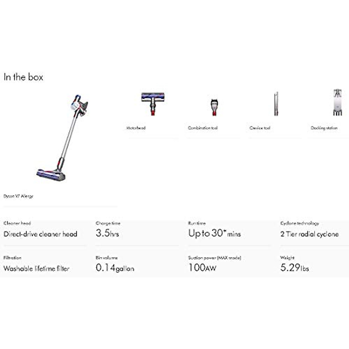 Dyson V7 Cordless Allergy HEPA Vacuum, White (Renewed)