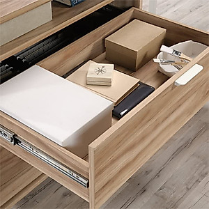 Sauder Portage Park Modern L-Shaped Desk in Kiln Acacia, Kiln Acacia Finish