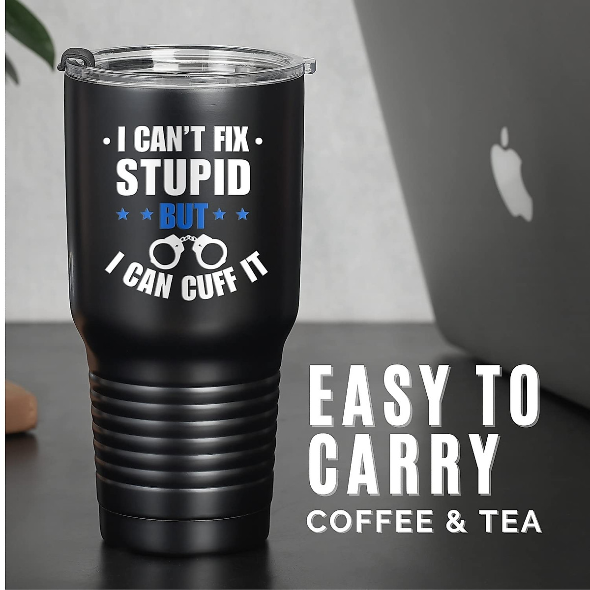 Onebttl Funny Gifts for Police Officers Men, Law Enforcement Gifts, Correctional Officer Gifts, Retirement Gifts Graduation Gifts For Cops, Stainless Steel Tumbler - 30 oz