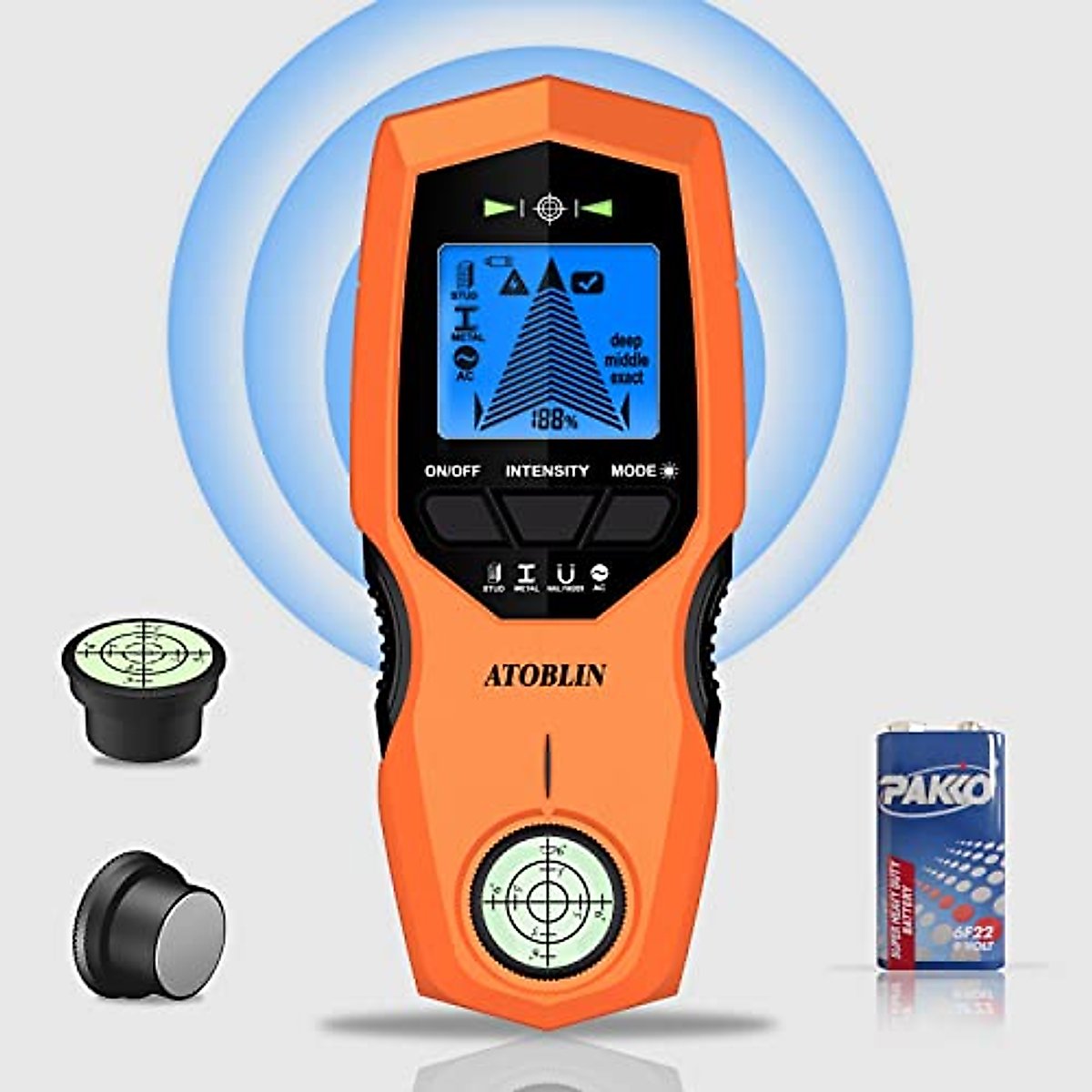 ATOBLIN Stud Finder Wall Scanner, 7 in 1 upgraded Electronic Stud Sensor with Magnetic Bubble Level, Digital LCD Display, Beam Finders Wall Detector for Wood AC Wire Metal Studs Joist Pipe
