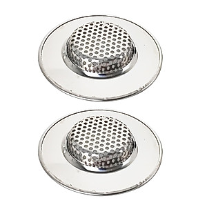 Haoyull 2pcs Kitchen Sink Strainer Plug Stainless Steel Hole Cover Bathtub/Shower Drain Cover Hair Catcher Sink Stopper, Dimensions as shown