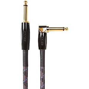 BOSS BIC-15A Studio Grade Instrument Cable, Sraight to Right-Angle 1/4 Inch Connectors, 15 ft/4.5 m Length