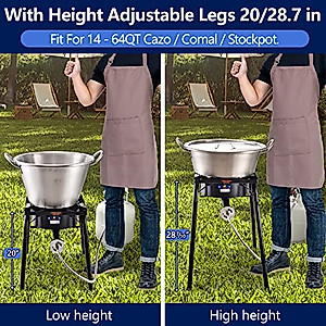 ARC Cast Iron Single Burner Propane Stove, 200,000BTU High Pressure Outdoor Gas Stove Cooker,16"Square Stove,Burners For Outdoor Cooking Turkey Fry,Crawfish Boil With Height Adjustable Legs