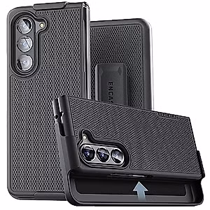 Encased DuraClip Series Samsung Galaxy Z Fold 5 Case with Belt Clip Holster, Black (2023 Release)