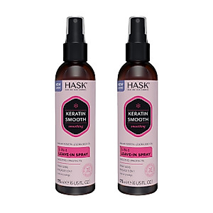 HASK Keratin 5-in-1 Leave In Conditioner Spray for all hair types, color safe, gluten free, sulfate free, paraben free - KERATIN 2 PIECE SET