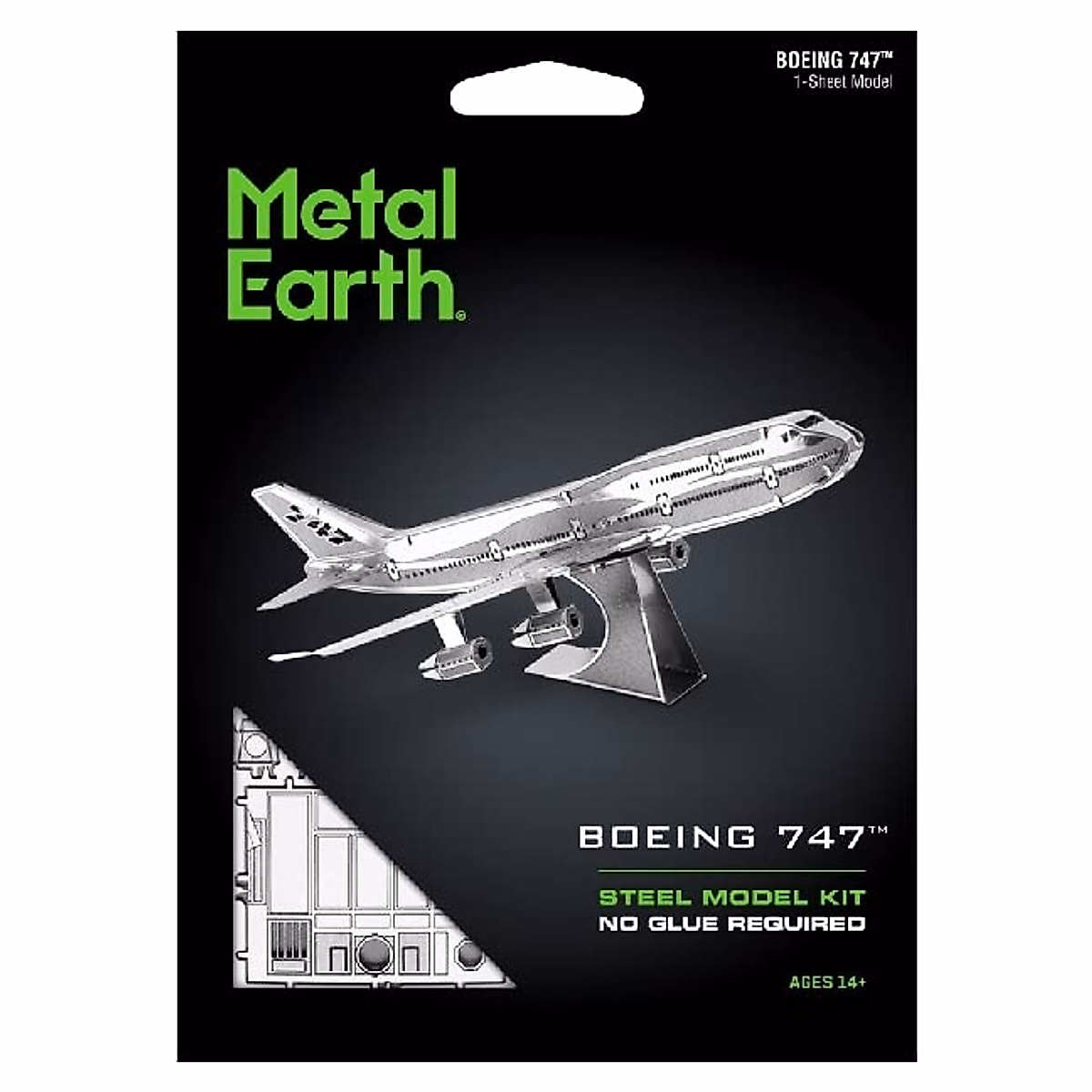 Fascinations Metal Earth Boeing 747 Airplane 3D Metal Model Kit