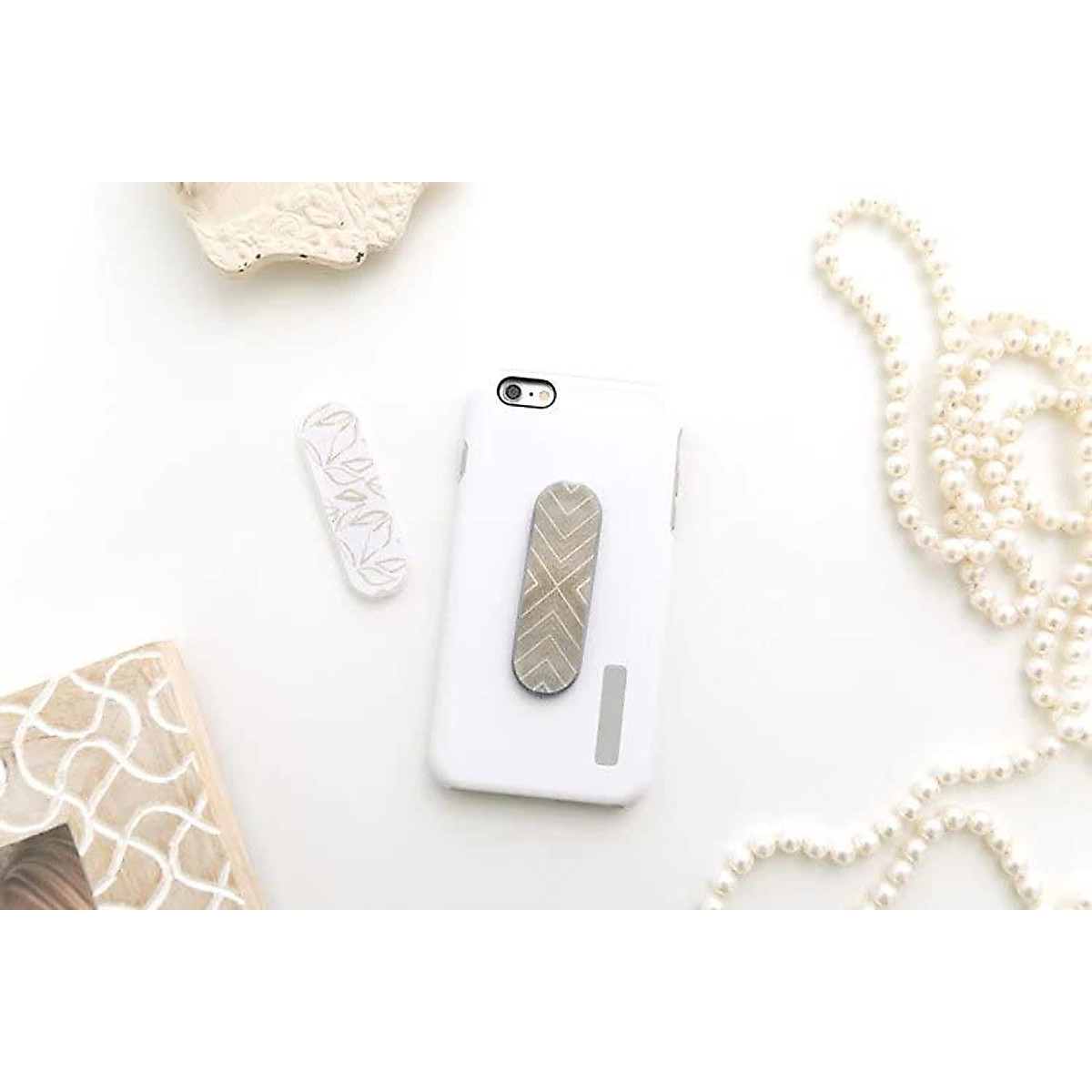 YubiLoop Phone Grip Hook and Foldable Stand (1 Base + 2 Bands) | Universal Selfie Finger Ring Strap with Collapsible Kickstand Loop | Accessories for Smartphones, Tablets and Cases (The Raina)