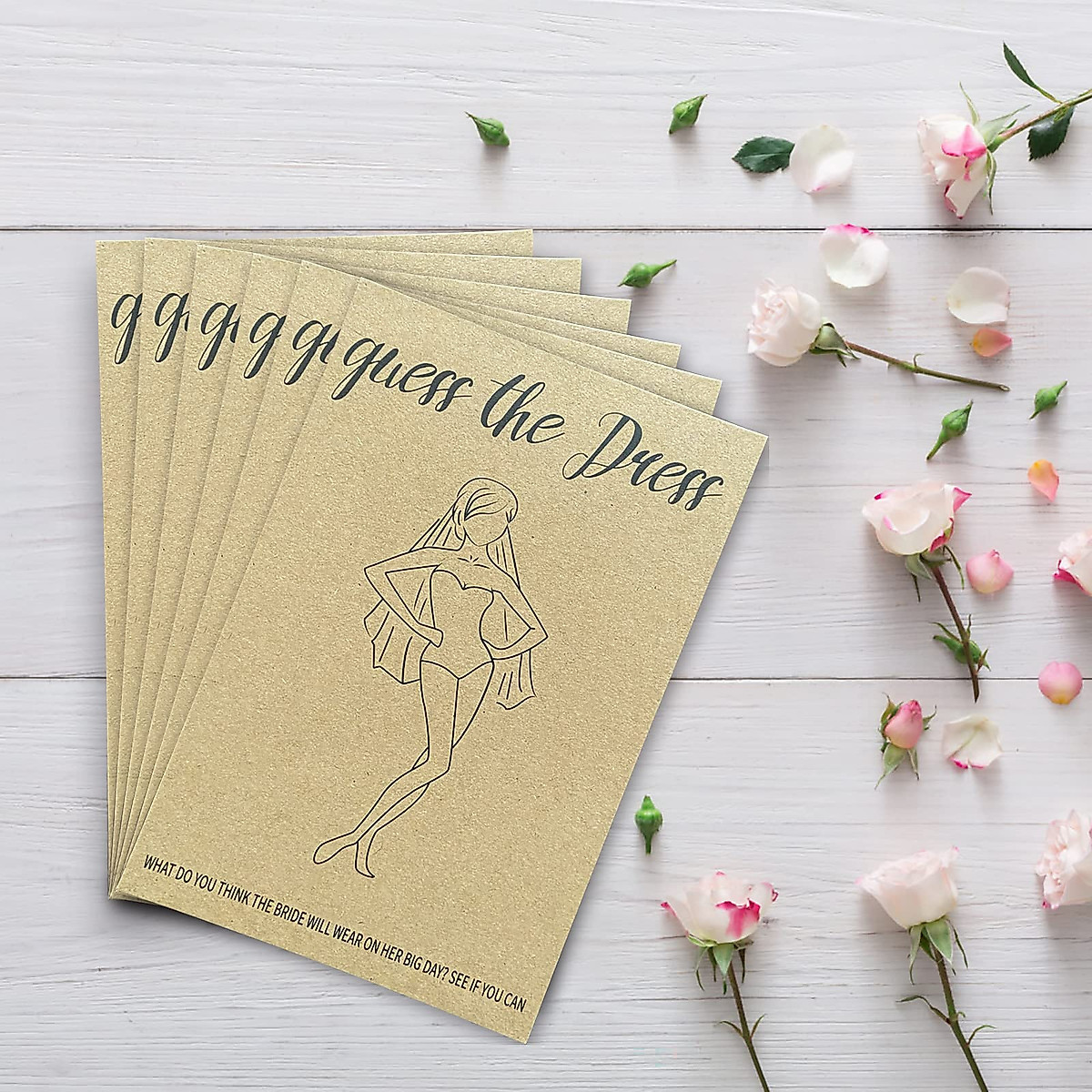 Y_Bong Bridal Shower Games - Guess The Dress Bridal Shower Game for 50 Guests - Funny Wedding Decorations Party Supplies Games Ideas