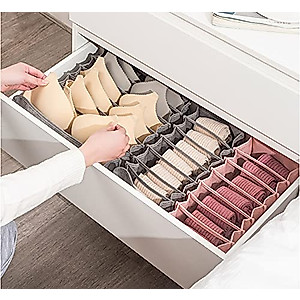 Xicennego Underwear Drawer Organizer Drawer Divider(3 Sets) Underwear, Bra，Socks, Tie Storage Box -(Pink)