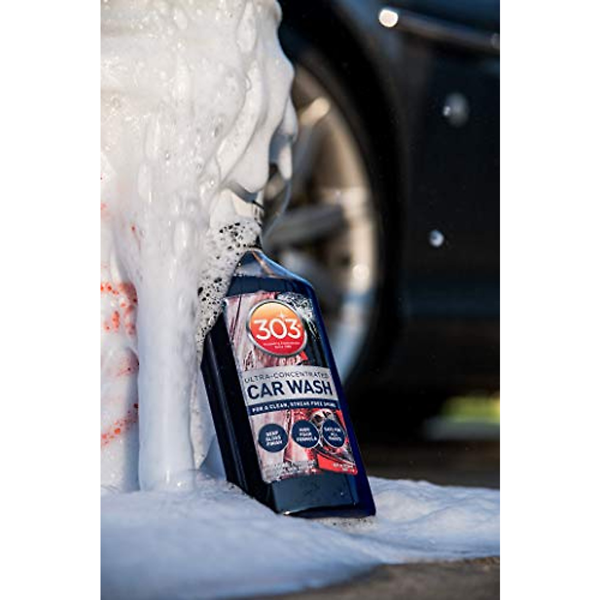 303 Products Car Wash with Wash Mitt Bubble Gum Scent, 18 fl. oz. (30577) , Blue