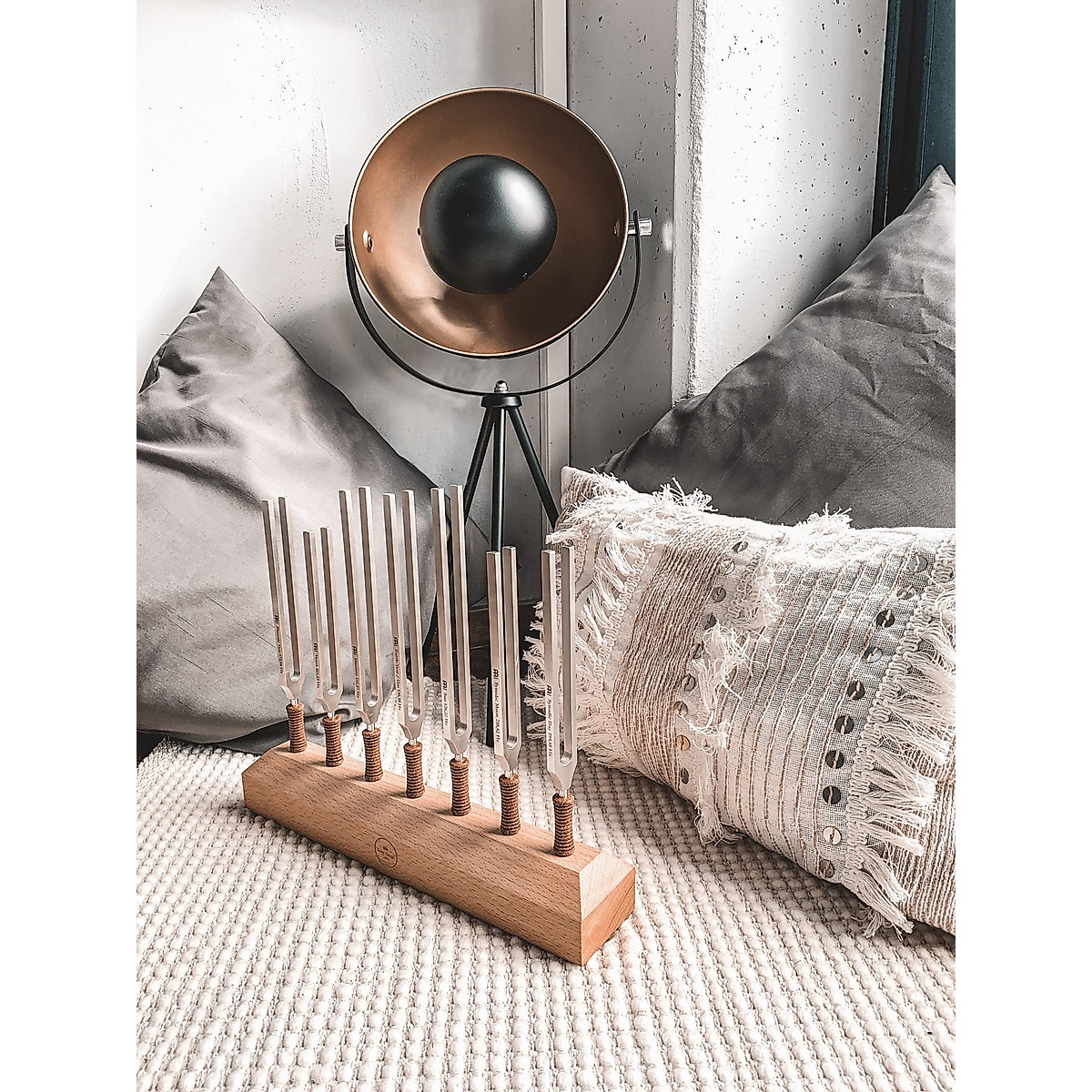 Planetary Therapy Tuning Fork 7 Piece Chakra Set with Exact Pitch and Frequency — MADE IN GERMANY — For Meditation, Sound Healing and Yoga, 2-YEAR WARRANTY