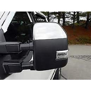 eLoveQ CHROME TOP HALF MIRROR COVERS FOR 2017-2019 FORD F-250/ F-350 Super Duty, Tow Mirror Cover