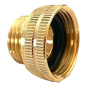 Underhill Garden Hose Adapter Connector Heavy-Duty, Solid Brass Fittings Female to Male Adapter, 1-Inch Female Hose Thread x 3/4-Inch Male Hose Thread, A-BA107FM