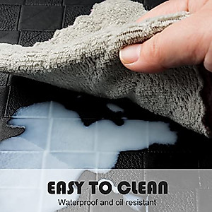 Kitchen Mat Cushioned Anti Fatigue Comfort Mat, Non Slip Heavy Duty Standing Rug, Waterproof Kitchen Rugs, Versatile Kitchen Rugs and Mats for Kitchen Sink Floor, Offices, Laundry, 18"×30", Black