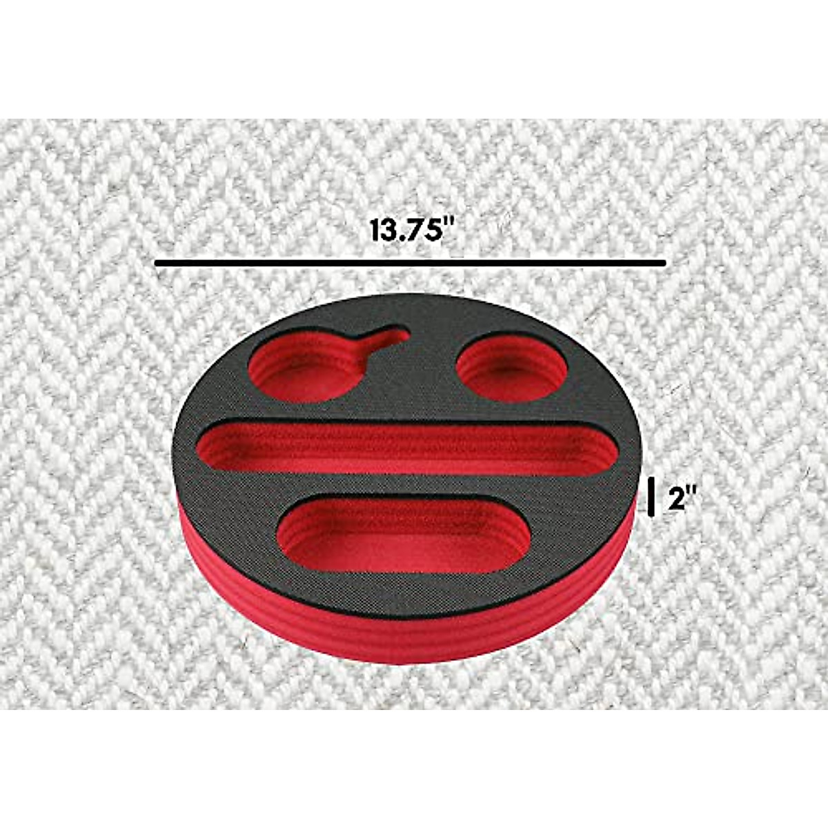 Polar Whale Couch Drink Holder Red and Black Refreshment Tray for Sofa Bed Floor Car RV Lounge TV Room Durable Foam 4 Compartments with Game Controller Slot 13.75 Inches Wide