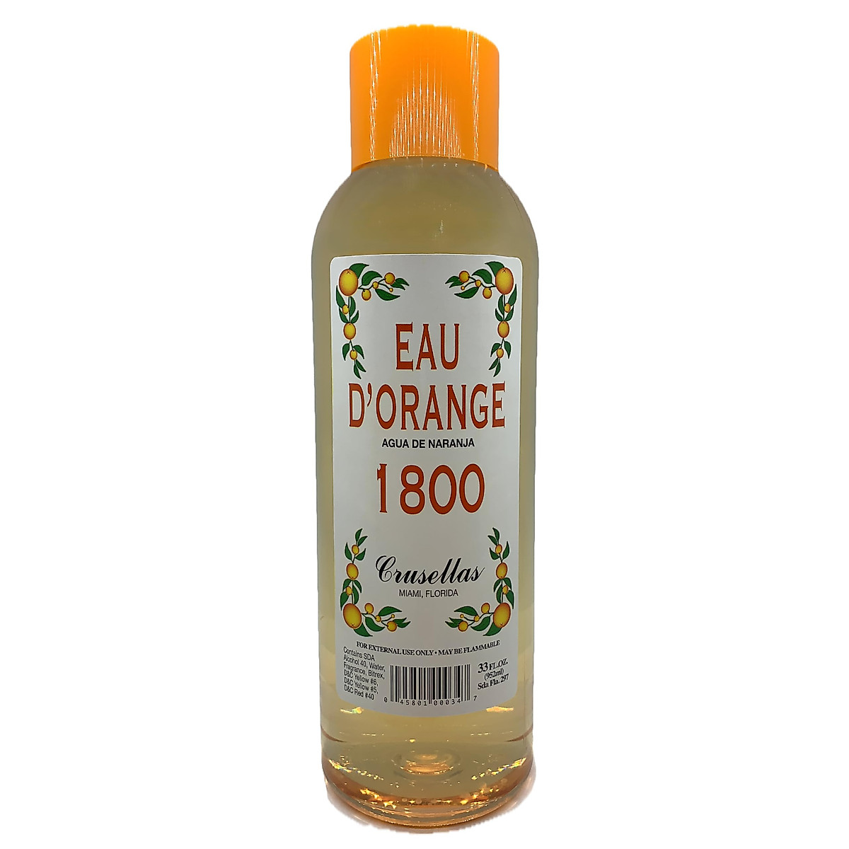 Crusellas Legitima Agua de Kolonia 1800 Orange (Naranja) Splash Cologne (33 Fl. Oz.)