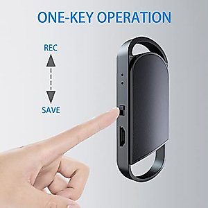 64GB Voice Recorder with Playback, Keychain Voice Activated Recorder with Triple Noise Reduction, Mini Recorder with 750 Hours Storage and 30 Hours Battery Time, for Class Lecture, Interview, Meeting