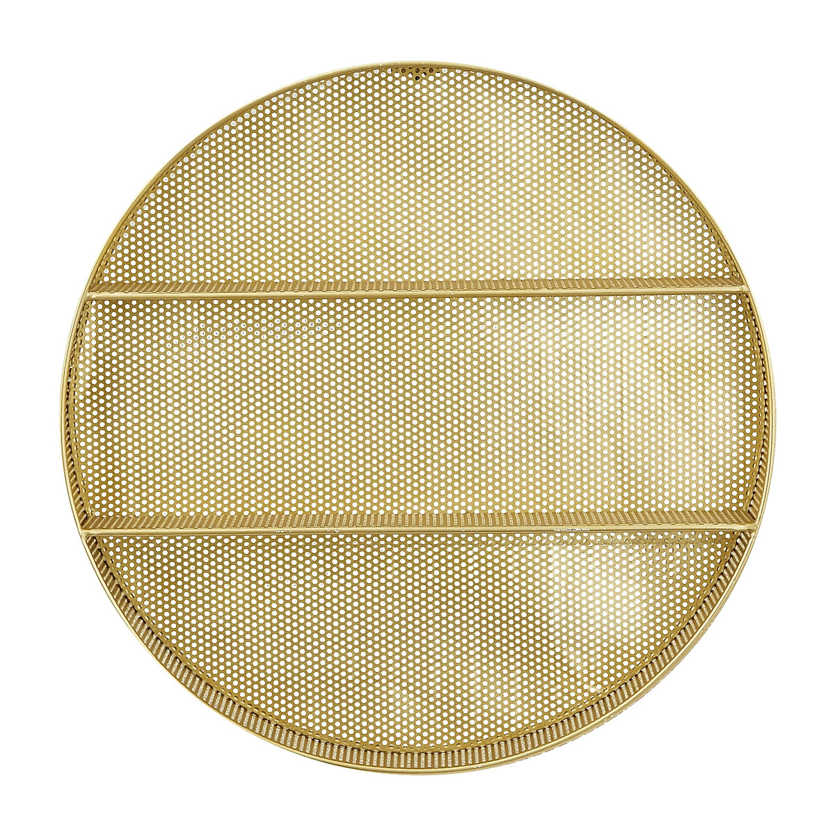 CosmoLiving by Cosmopolitan Metal Round 2 Shelf Wall Shelf, 28" x 5" x 28", Gold