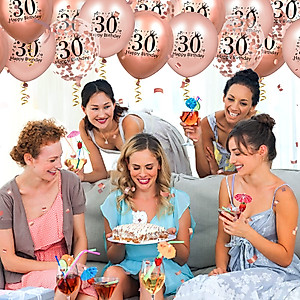 30th Birthday Balloons 18 Pcs Rose Gold Happy 30th Birthday Latex Balloons Confetti Balloons for Men Women 30th Anniversary Birthday Party Decorations Rose Gold Balloons Birthday Decor Supplies12 inch