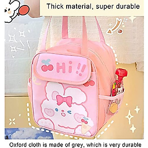 OZAOZ Kawaii Lunch Bag for Girls Lunch Box Insulated Cute Lunch Bags for Women Insulated Lunch Box for Kids (Brown-Bear)