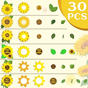 Patelai 30 Sets Be Kind Sunflower Craft Kit for Kids DIY Religious Kindness Sunflower Make Your Own Sunday School Craft Bulk for Kids Summer Spring Fun Home Classroom Activities