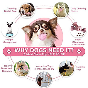 TENGZHI 6 Pack Dog Toys for Small Dog Pink Soft Rubber Puppy Toys for Teething Funny Slippers Ball Donut Interactive Set for Small Dog Teething Toys Pet Puppy Toys Set