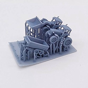 Outland Models Railway Scenery Country Farm Tractor Set with Straw N Scale 1:160