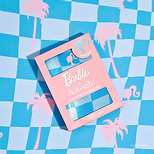 Barbie x Kitsch Satin Pillowcase with Zipper - Softer Than Silk Pillow Cases for Hair and Skin | Cooling Pillow Cases Covers | Satin Pillow Cases Standard Size 19x26 (Malibu Barbie, 1 Pack)