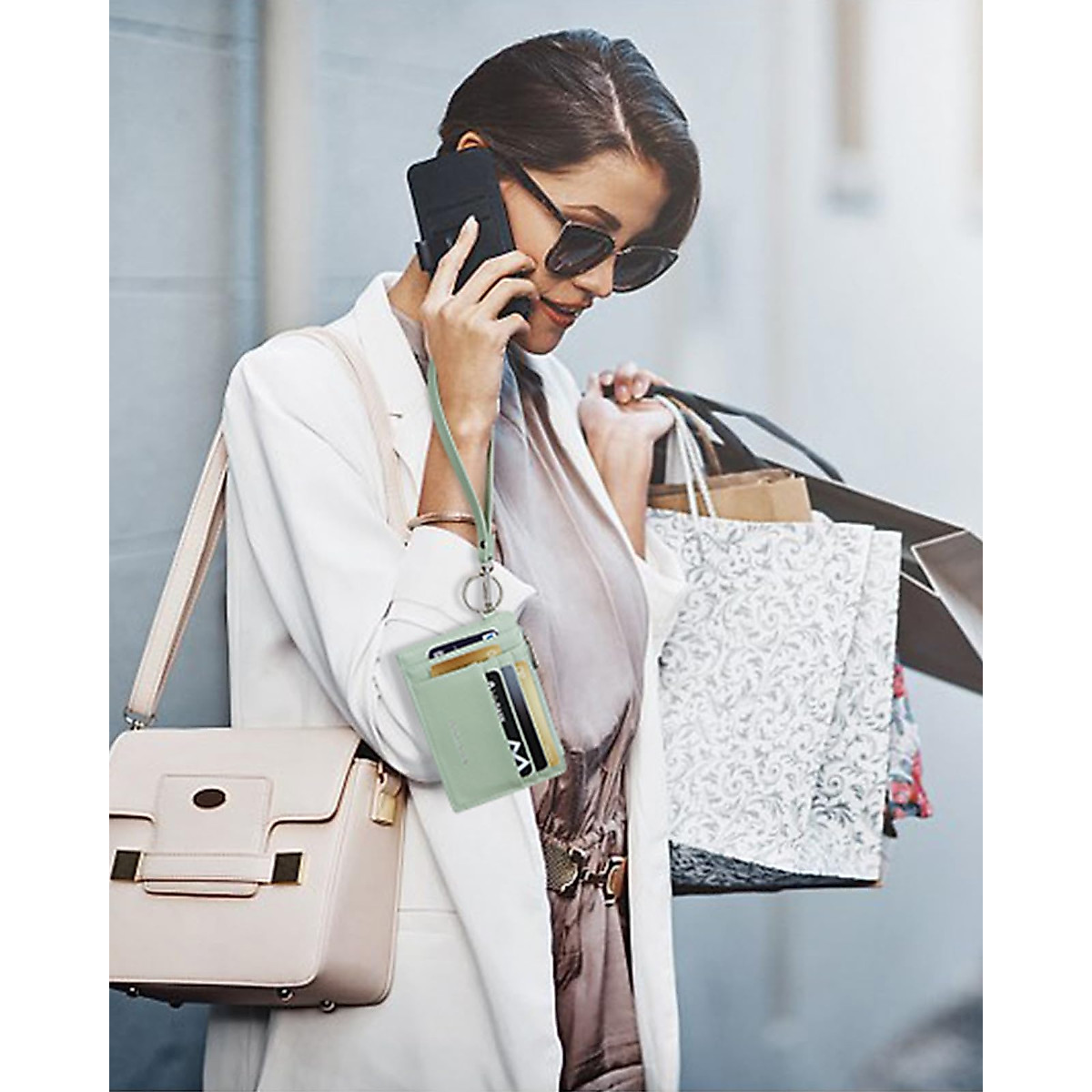 BOSTANTEN Small Wallet For Women RFID Leather Credit Card Holder Slim Wristlet Keychain Wallet With Zipper Pocket