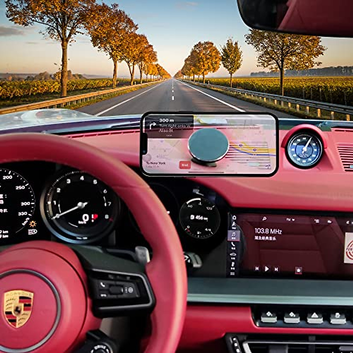 pzoz Magnetic Car Mount Compatible with iPhone 14 /13 /12 & MagSafe Case, 360° Adjustable Magnet Cell Phone Mount Holder for Dashboard Compatible with Mag Safe iPhone 14 /13 /12, Mini, Pro, Pro Max