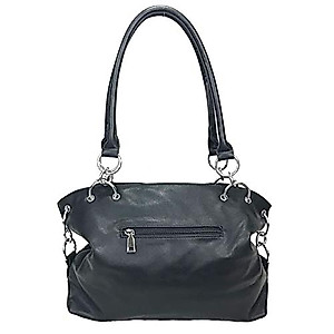 Zzfab Laser Cut Bling Purses Double handle purse Black