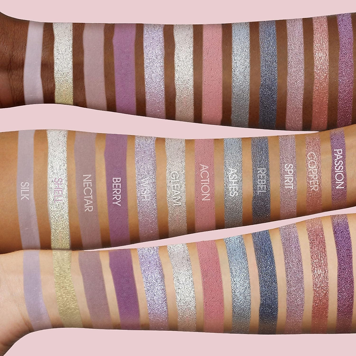 Lamora Nude Pink Eyeshadow Palette - 12 Rose Highly Pigmented Shimmer & Matte Shades - Travel Size Makeup Palette with Mirror