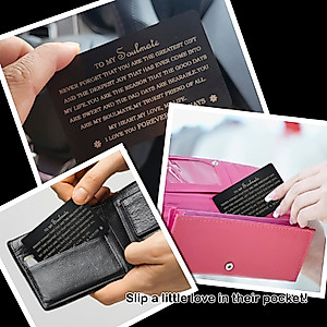Engraved Wallet Love Note,Metal Wallet Card Gift for Men,Anniversary Gifts for Him,10th Anniversary Gift,Gift for Wife,Boyfriend Gift,Anniversary Cards for Husband,Birthday Gifts for Men