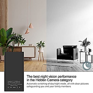 Spy Hidden Camera Power Bank 10000mAh 20 Hours Recording 1080p Portable Nanny Cam with Motion Detection, Night Vision, Gravity Sensor for Home Security No WiFi