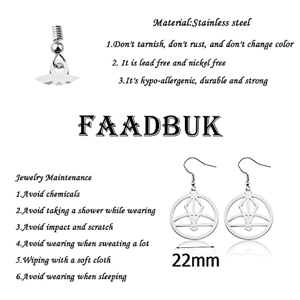 The Owl House Inspired Gift Ice Glyph Charm Earring for Her Owl House Fans Gift (Ice Glyph Earring)