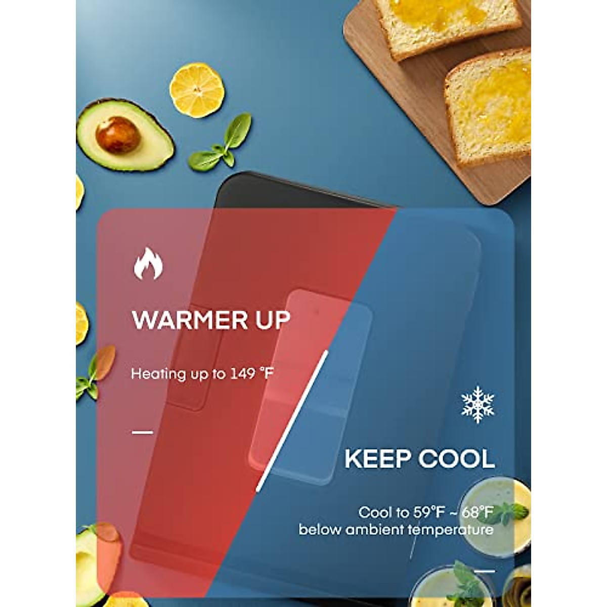 Northclan 15L Mini Fridge for Bedroom, 110V AC/ 12V DC Portable Thermoelectric Cooler and Warmer Small Refrigerators for Home, Dorm, Office and Car, Skincare, Cosmetic, Beverage, Removable shelf