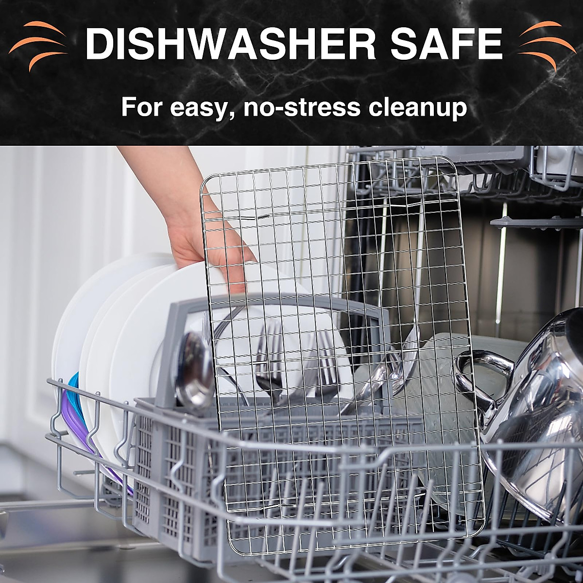 Cooling Rack for Baking 2-Pack, 15 x 10 Inches Baking Rack, Stainless Steel Wire Cookie Rack Fits Jelly Roll Sheet Pan, Oven Safe for Cooking, Roasting, Grilling