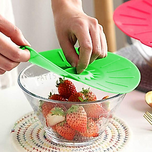 Silicone Lids for Bowls and Food Covers,7 Pack 5 Sizes Silicone Lids,Microwave Cover for Food,Reusable Silicone Bowl Covers,Silicone Lids for Pots and Pans Food Storage Cups Cans