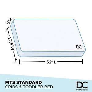 Delta Children MySize Toddler Bed, Grey, Dual Sided Recycled Fiber Core Mattress, Waterproof Cover, Holds up to 50 lbs