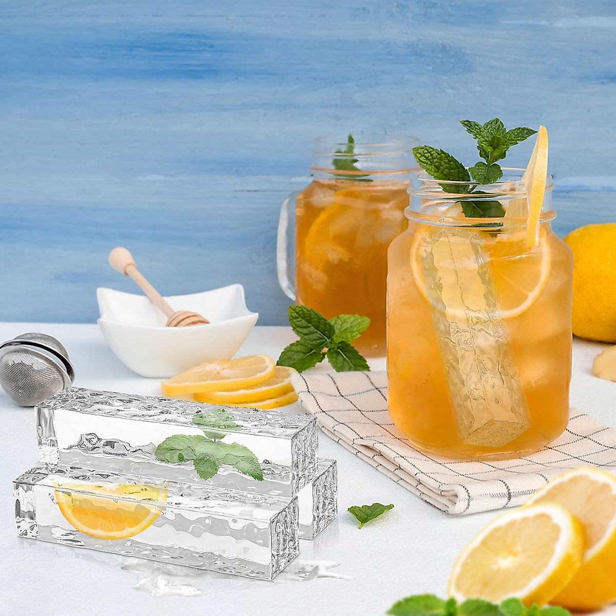 Vinkoe Kitchen Silicone Ice Cube Trays Large for Whisky, Collins Ice Cube Mold Tray Also Used for Butter Mold, 2 Count