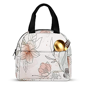 Floral Lunch Bag for Women Men, Insulated Meal Bag, Lunch Tote Bag for Work Outdoor